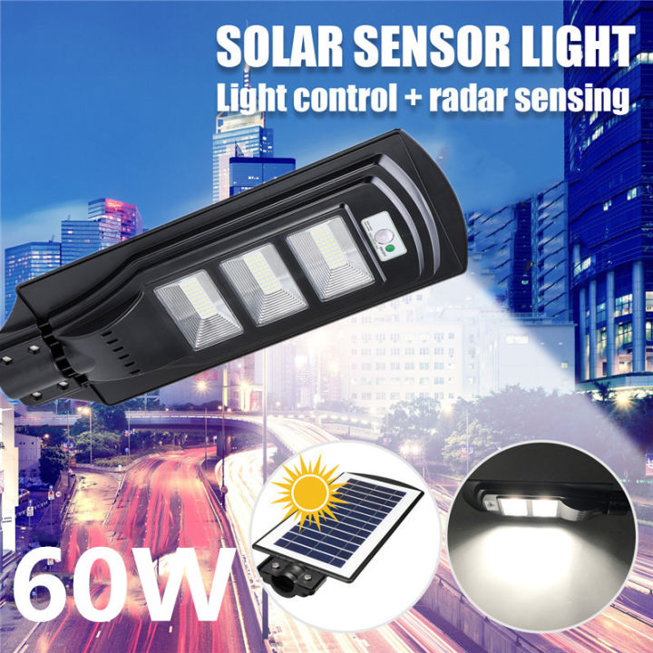 60W Solar Powered 120 LED Waterproof IP67 PIR Motion Sensor and Light ...