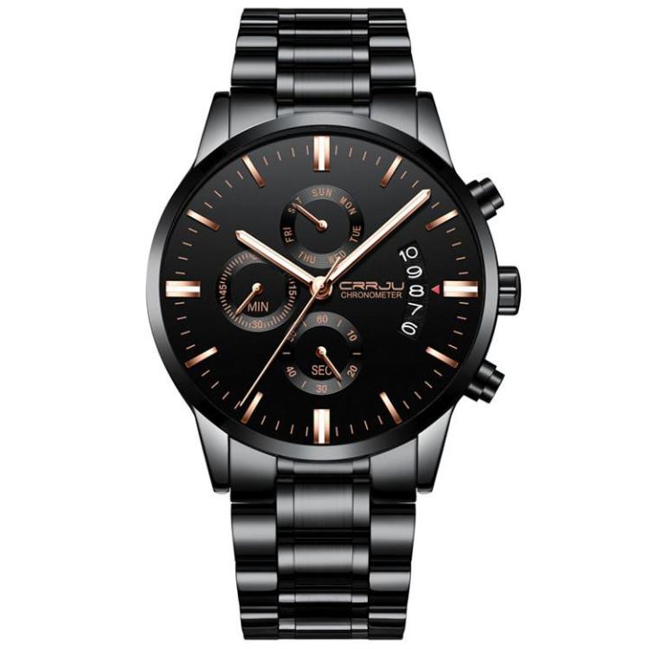 Business Style Kitchen Quartz Watches Chronograph Men Wrist Watch Full ...