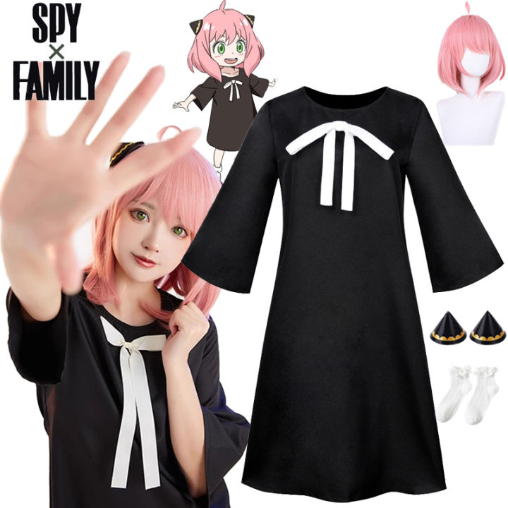 Anime Anya Forger Cosplay Uniform Dresses Set Adult Kids Japanese Long ...