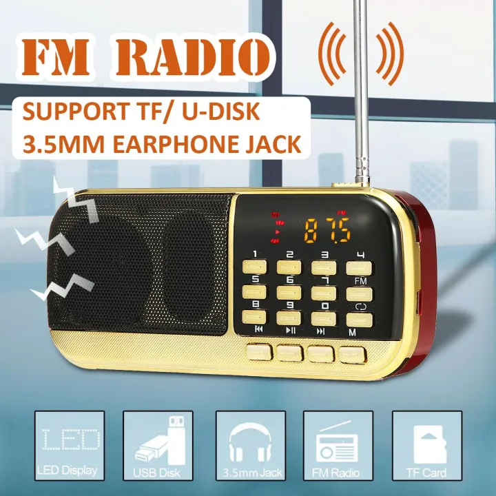 B871 Portable Premium FM Speaker Mini Music Player Rechargeable USB TF ...