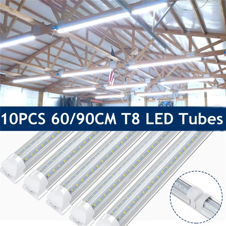 5/10Pcs T8 60/90/120CM Chic 36W Integrated LED Strip Light Tube Dual ...