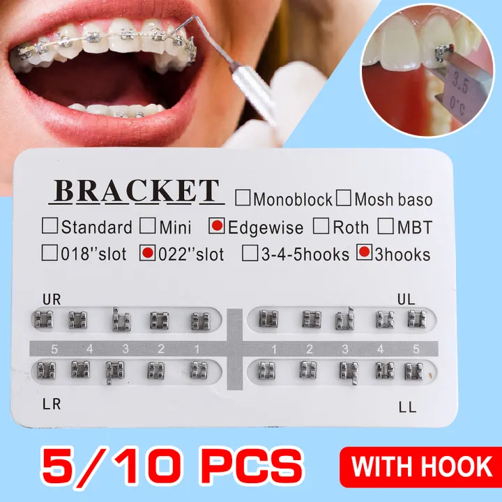 5 Packs/100Pcs Highquality Metal Dental Teeth Orthodontics Brackets ...