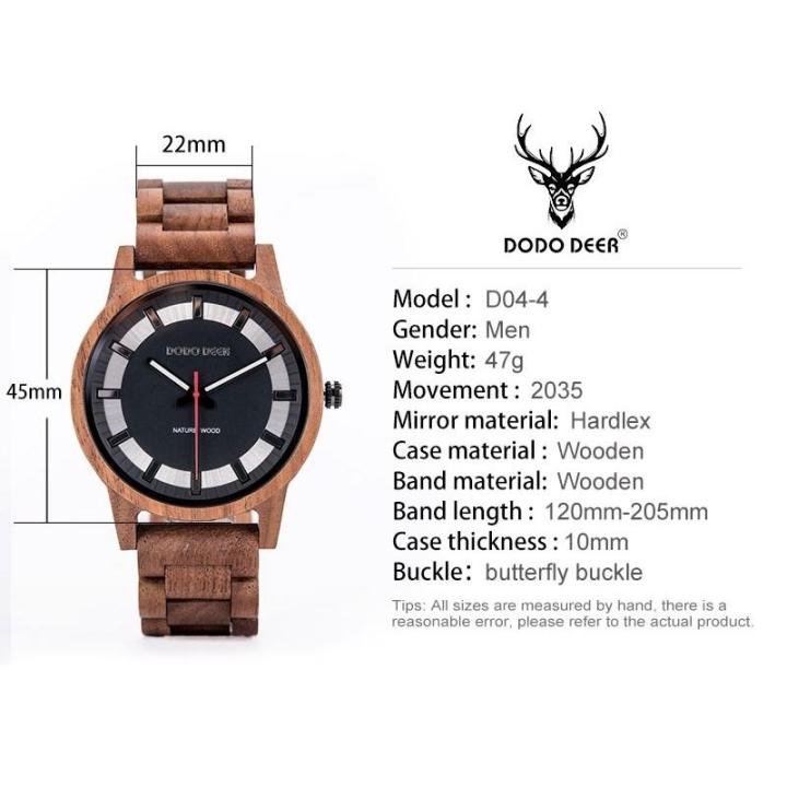DODO DEER premium Men Wood Watch Luxury Natural Handmade Wooden Watch ...