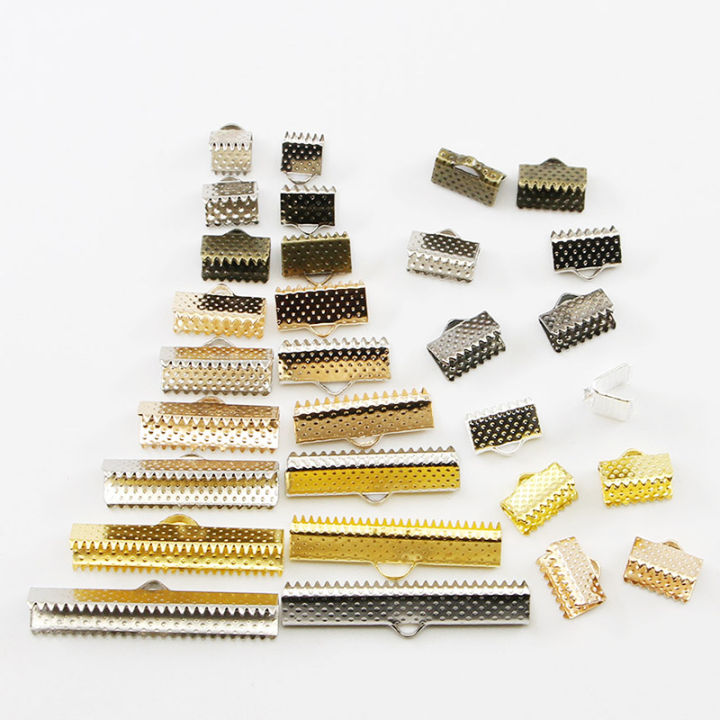 50pcs/lot Cove Clasps Cord End Caps String Ribbon Leather Clip Necklace ...