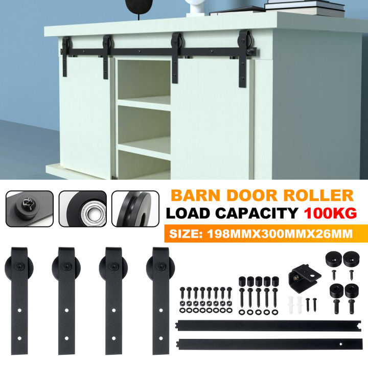 2Pcs 100kg Highquality Interior Sliding Door Hardware Steel Barn Closet ...
