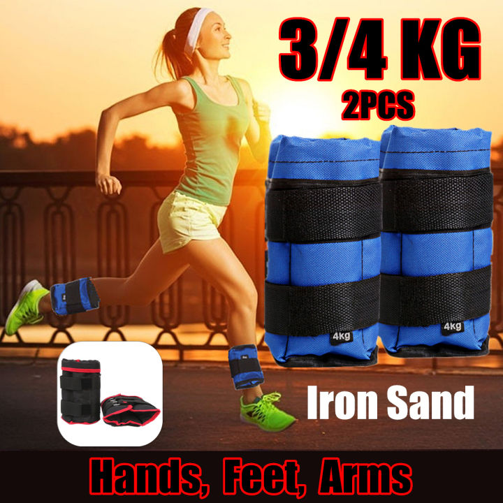 1Pair 3/4KG Ankle affordable Weights Sandbags Adjustable Leg Wrist ...