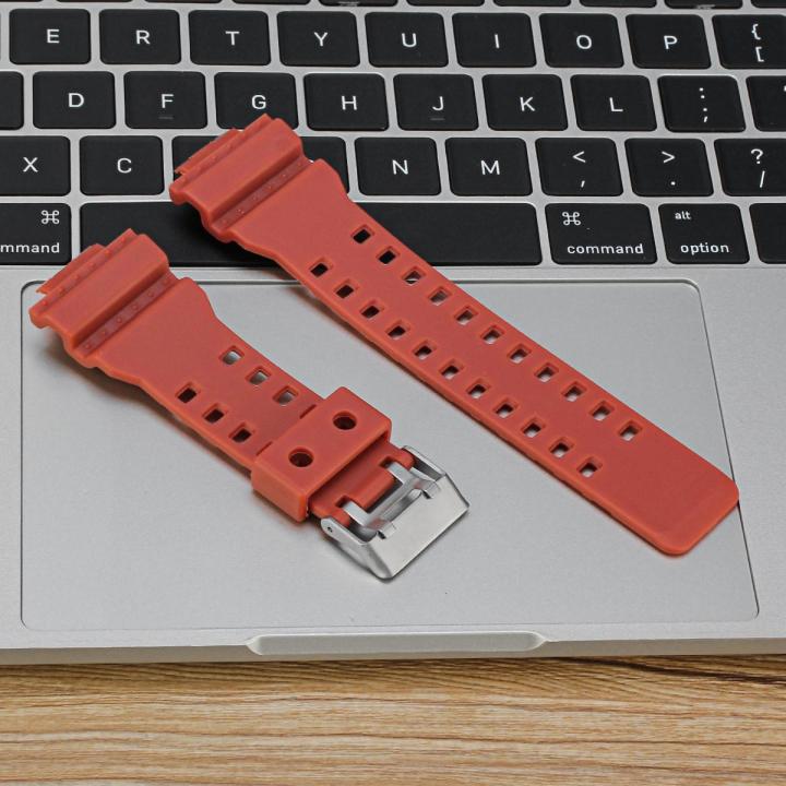 Red Watch Strap Band + Pins for G Shock GA-100 G-8900 GW-8900 Replace Part - H type 16mm crimson ...
