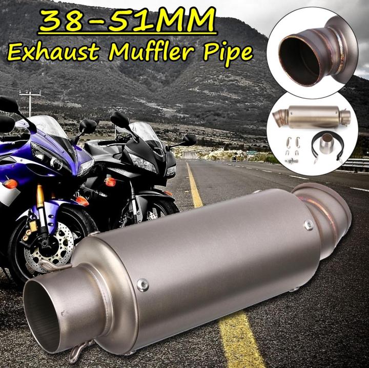38~51mm Universal Stainless Motors Steel Motorcycle Exhaust Muffler ...
