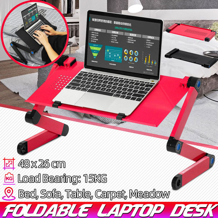 360° Adjustable Foldable Computers Laptop Table Folding Notebook Desk ...