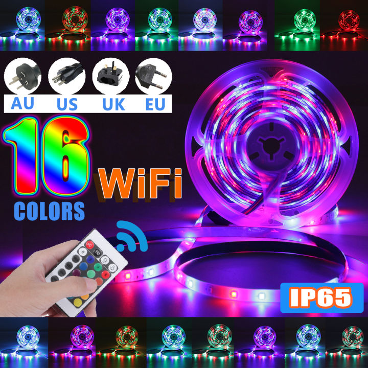36W 5M 300 LED Roll Furniture RGB Strip Light 3528 Color Changing + IR ...