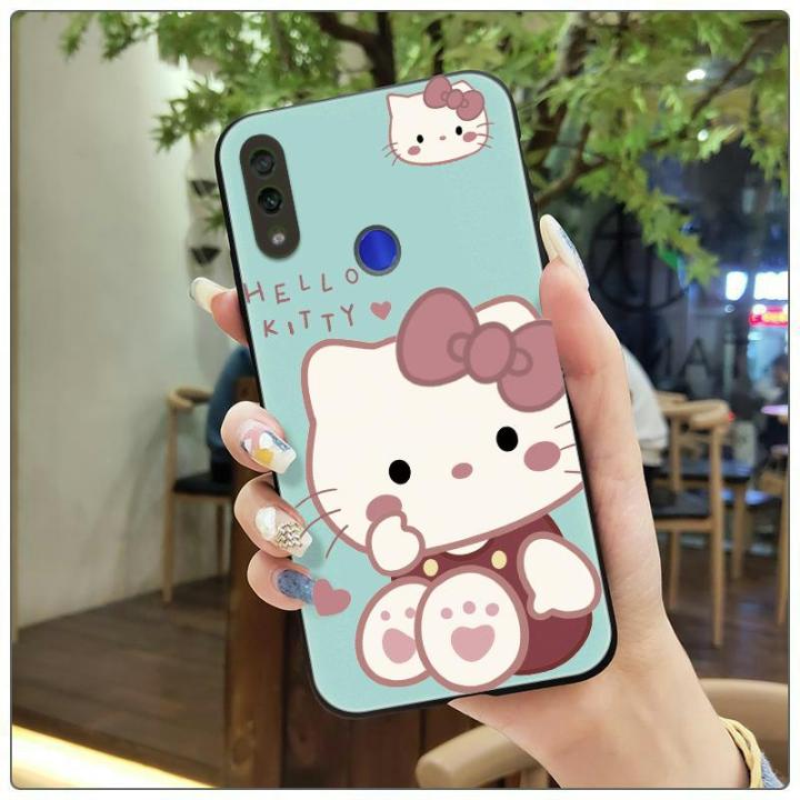 For Redmi Note 7 Back Cover Case Fashion Cartoon cat Square Frame ...
