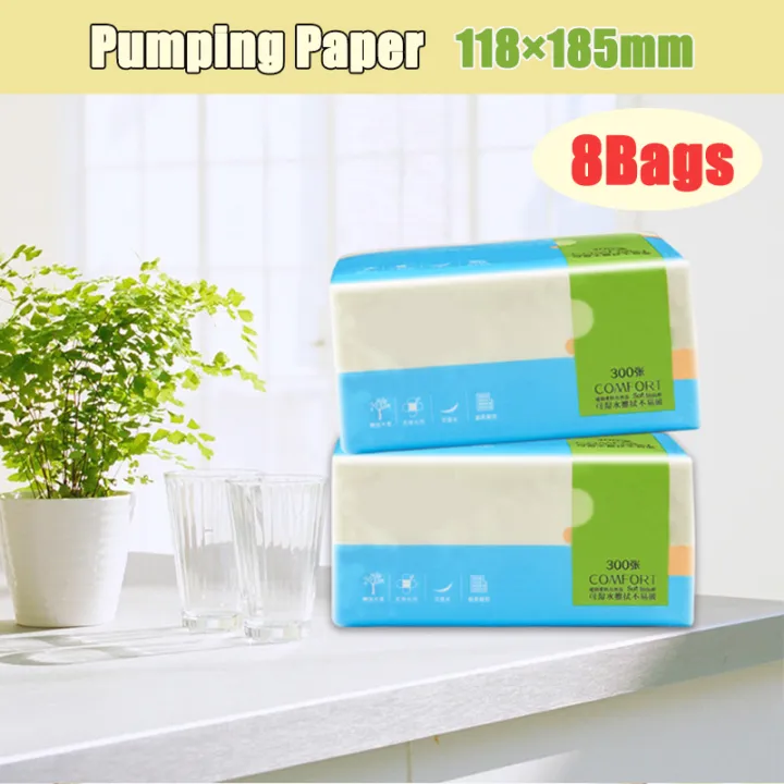 8 Packs New Original Wood Pulp Pumping Tissue Paper Restaurant Hotel ...