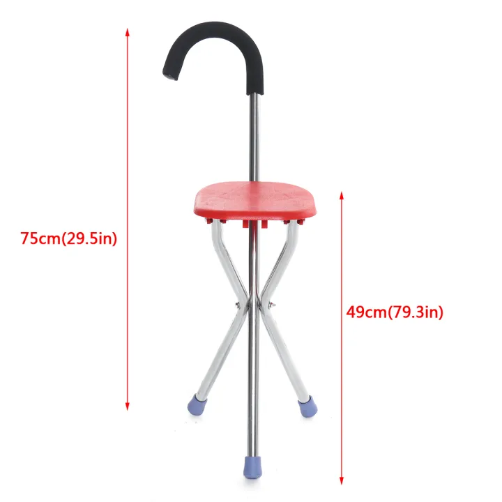 Portable 2 In 1 Folding Aluminium Lightweight Walking Stick With Seat ...