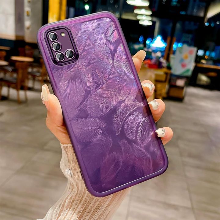 lthmy for Samsung Galaxy A31 TPU Feather Pattern Shockproof Phone Case ...