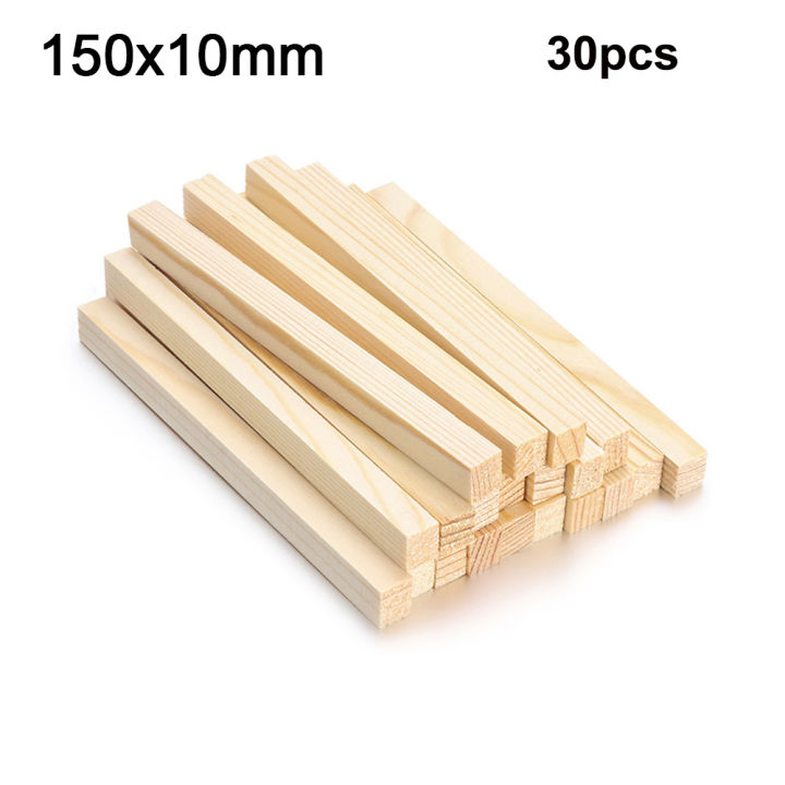 【Must-have】 30pcs 150mm Square Wooden Rods Pine Square Wooden Rods ...