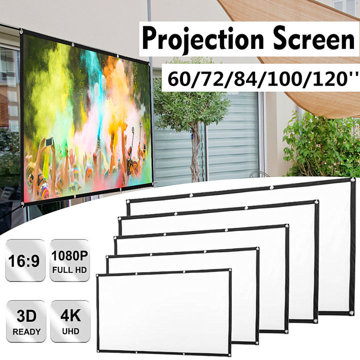 Projector curtain Best 60/72/84/100/120 inch 16:9 Portable Projector ...