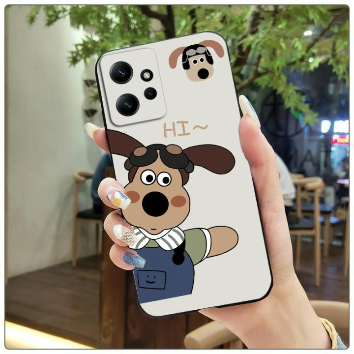 For Redmi Note 12 4G Back Cover Case Fashion Cartoon cattle Square ...