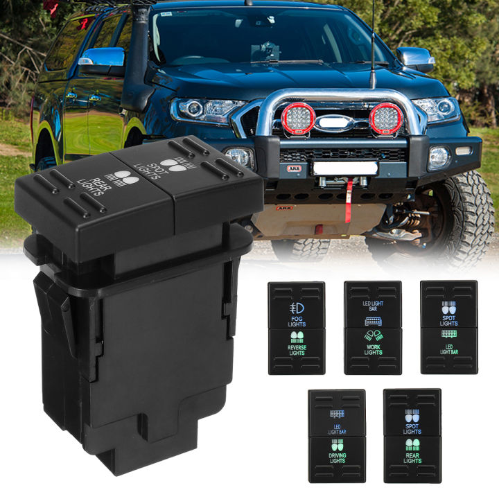 Dual Button LED Push Switch Driving Light Fog Bar For Ford Ranger PX ...