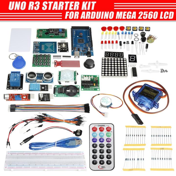 UNO R3 HOT SELL Starter Kit For Arduino Mega 2560 LCD Servo Ultrasonic ...