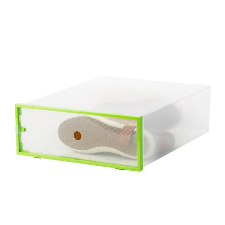 Coloful Foldable Clear Plastic Shoe Boxes Storage Furniture Organizer ...