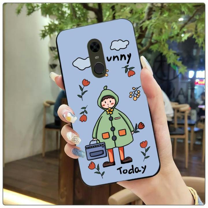 For Redmi 4X Back Cover Case Fashion Cartoon girl Square Frame ...