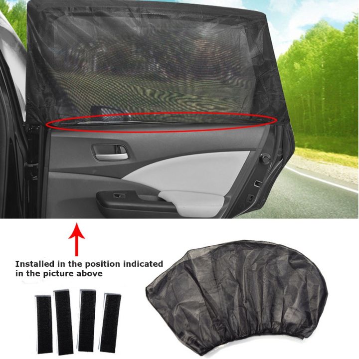 2Pcs Car Window impressive Sunshade Curtains Anti-Mosquito Net Sun ...