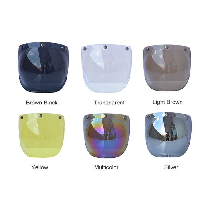 Motorcycle Anti-UV Anti-Scratch Helmets Lens Retro Bubble Visor Wind ...