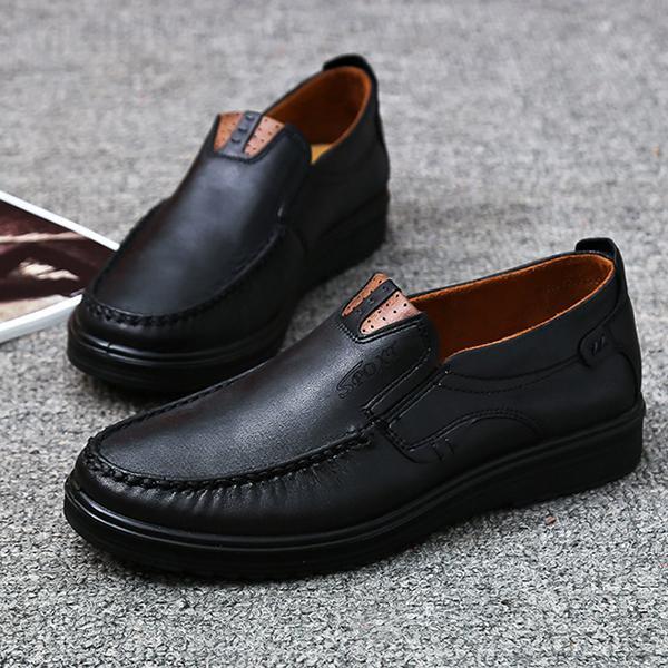 Menico Men's Chic Summer Loafers Leather Shoes Antiskid Comfort Casual ...
