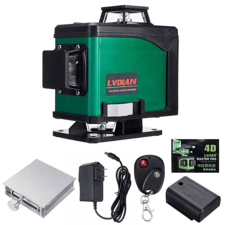 4D 16 HOT SELL New Lines Laser Level Green Light Auto Self Leveling 360 ...