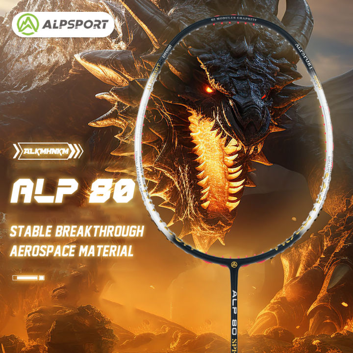 ALPSPORT ALP80 Carbon Fiber Badminton Racket | 4U Lightweight Offense ...