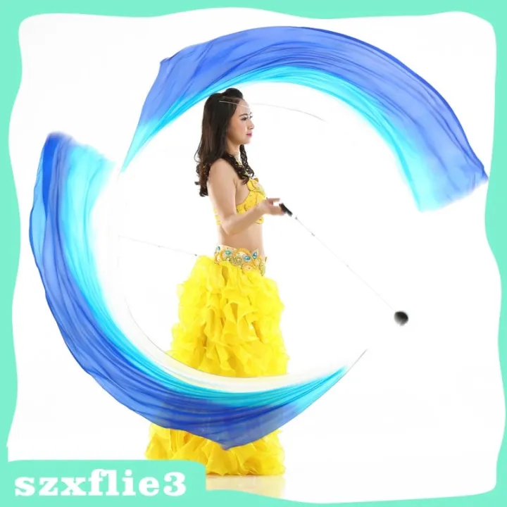 【NEW】 alifbw flowy rainbow silk veil poi throw balls for belly dance ...