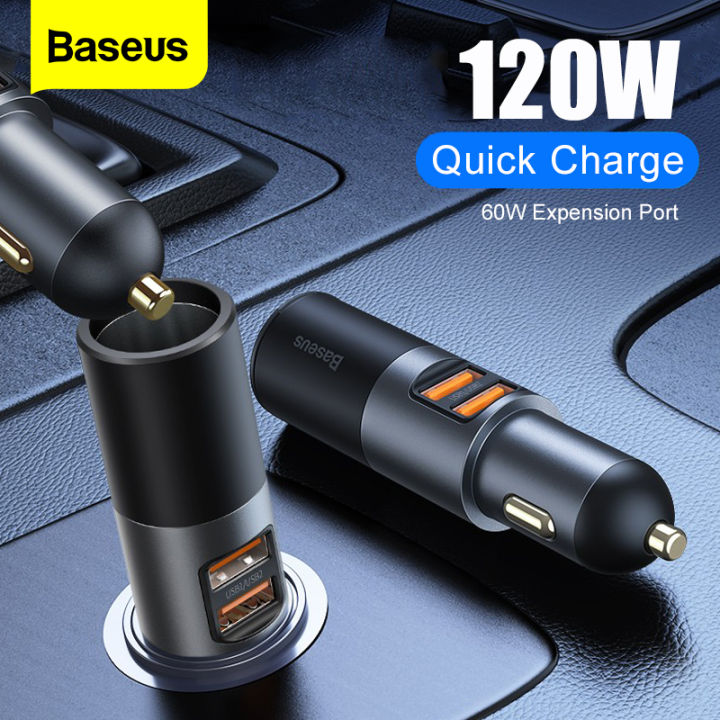 Baseus 120W Dual Port USB A Type C PD Car Charger Auto For 12-24V Car ...