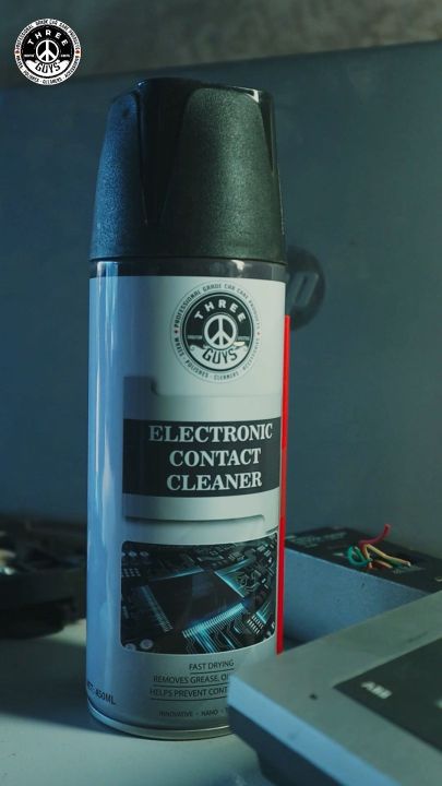 THREE GUYS Electronic Contact Cleaner Spray 450ml – Fast Drying Formula ...