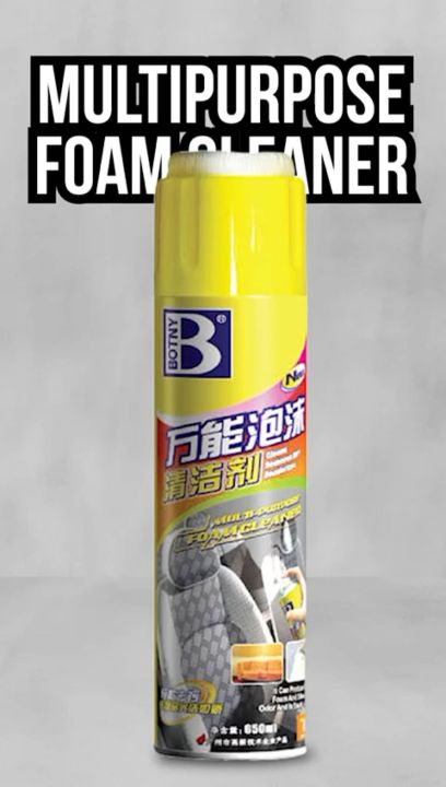 BOTNY Multipurpose Foam Cleaner 650ml with Brush – Car Interior, Fabric, Carpet & Home Surface ...