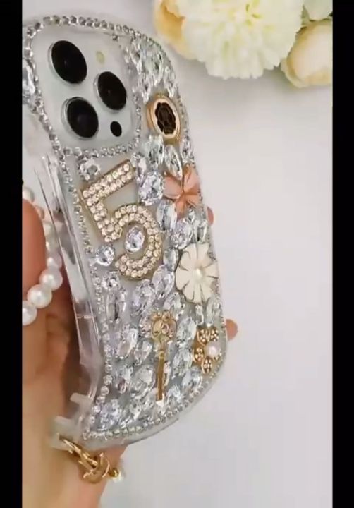 Iphone Luxury Designer Handbag Phone Case For Women Bling Glitter ...