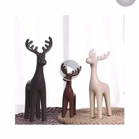 Decoration items -Ceramic ReinDeer Family Figurine showpiece(Set of 3 ...