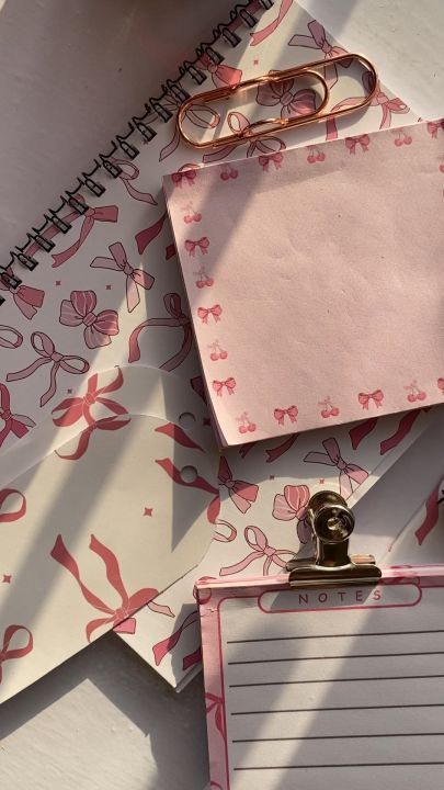 Coquette notebook-Pink bows- Girls aesthetic notebook- A5 lined pages ...