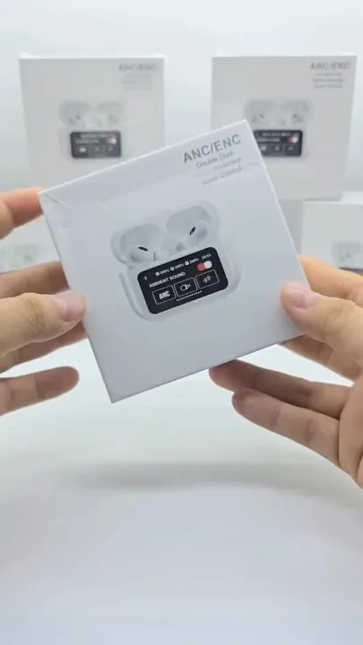 Touch Screen LCD White Apple Airpods Pro Wireless Bluetooth A9 Earbuds ...