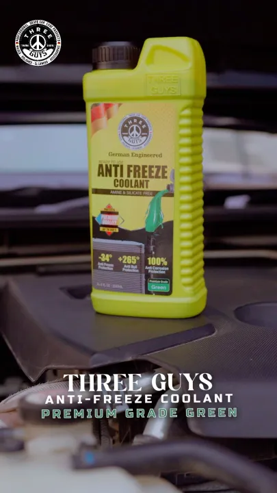 THREE GUYS Antifreeze Coolant Green – Long Life Ready-to-Use Coolant | IAT Formula | Radiator ...