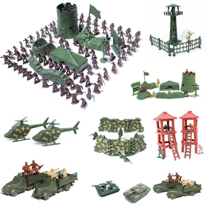 【COD+IN STOCK】Boy Gift Turret Aircraft Tanks Plastic Soldiers Military ...