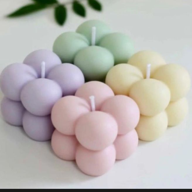 Pack of 5 mini Bubble Scented Candle - Random Nude Color | Daraz.pk