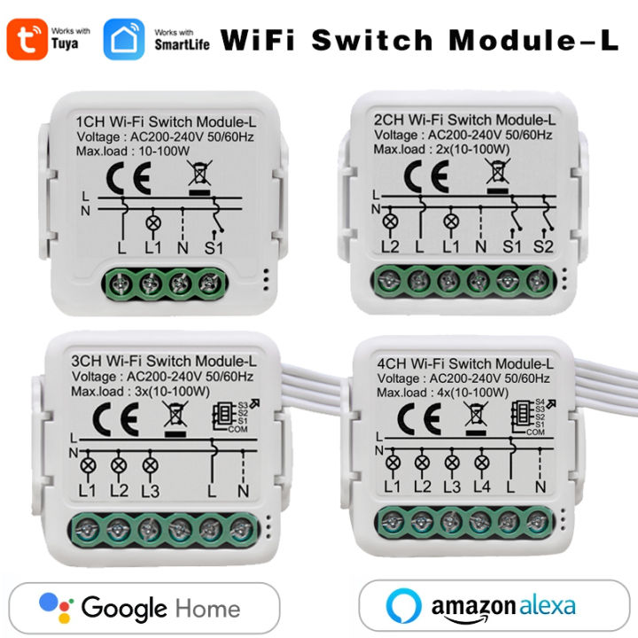 Tuya WiFi Smart Switch Module No Neutral /Compatible Neutral Circuit ...