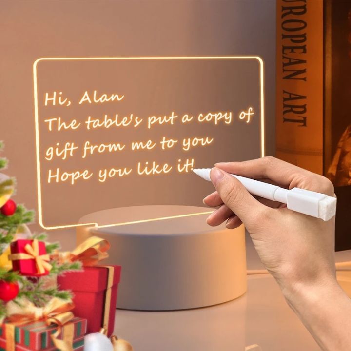 Creative LED Writing Board Notepad, 3D Visual Desk Lamp, Girlfriend ...