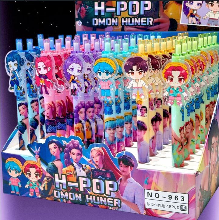 6/12/18Pcs KPop Demon Hunters Huntrix Rumi Black Gel Pen Student ...
