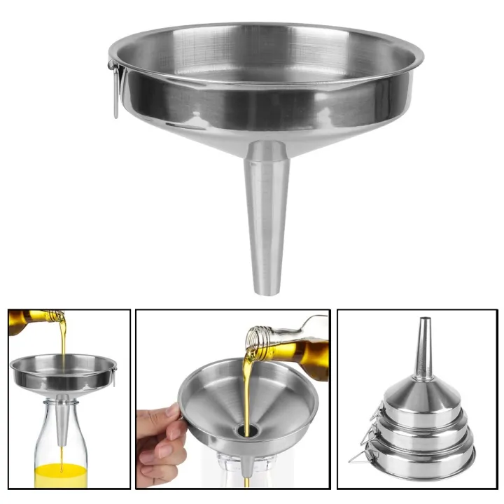 Kitchen Accessories Metal Cooking Oil Funnel Wide Mouth Suitable for ...