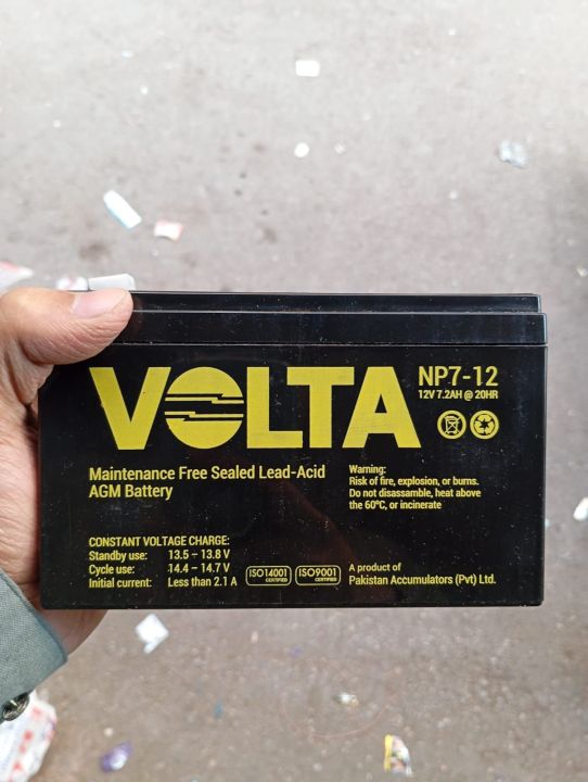VOLTA BATTERY GS Original Size Battery 12V 7Amper For Suzuki GS150 All Models Cash On Delivery ...