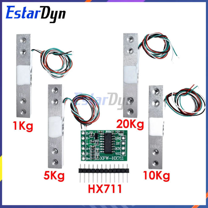 Estardyn Load Cell 1KG 2KG 5KG 10KG 20KG HX711 AD Module Weight Sensor Electronic Scale Aluminum ...
