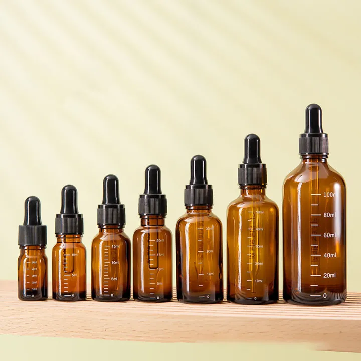 5ml-100ml Dropper Bottles With Scale Reagent Eye Drop Amber Glass ...