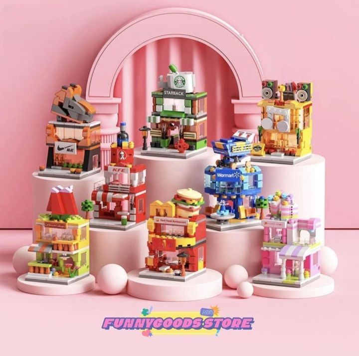 Architecture Street View House Building Blocks DIY Mini City Store ...