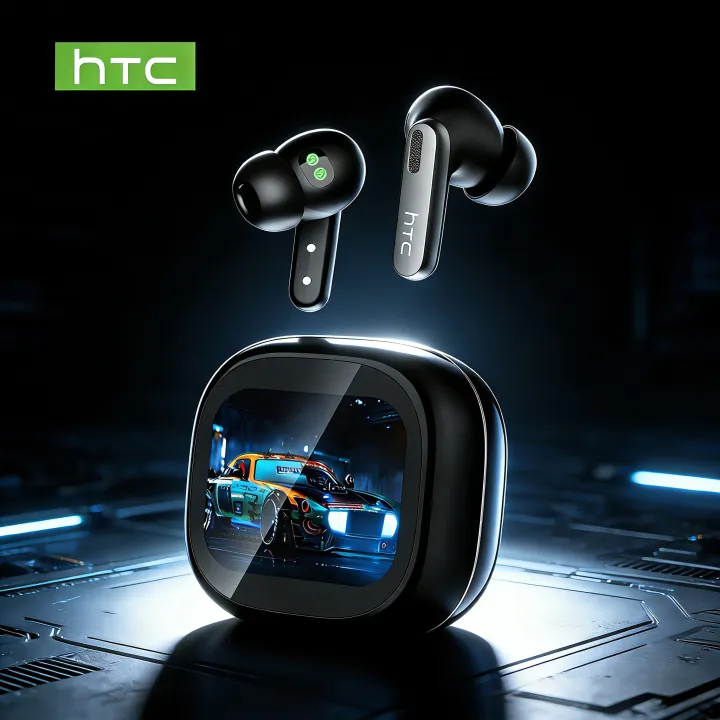 HTC NE46 TWS Earbuds BT 6.0 Heart Rate Monitoring Earbuds Smart Screen ...